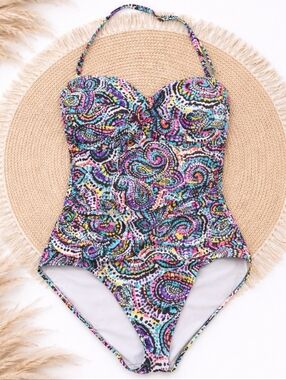 Anne Cole | Swim | Anne Cole Multicolor Paisley Onepiece Swimsuit Size ...